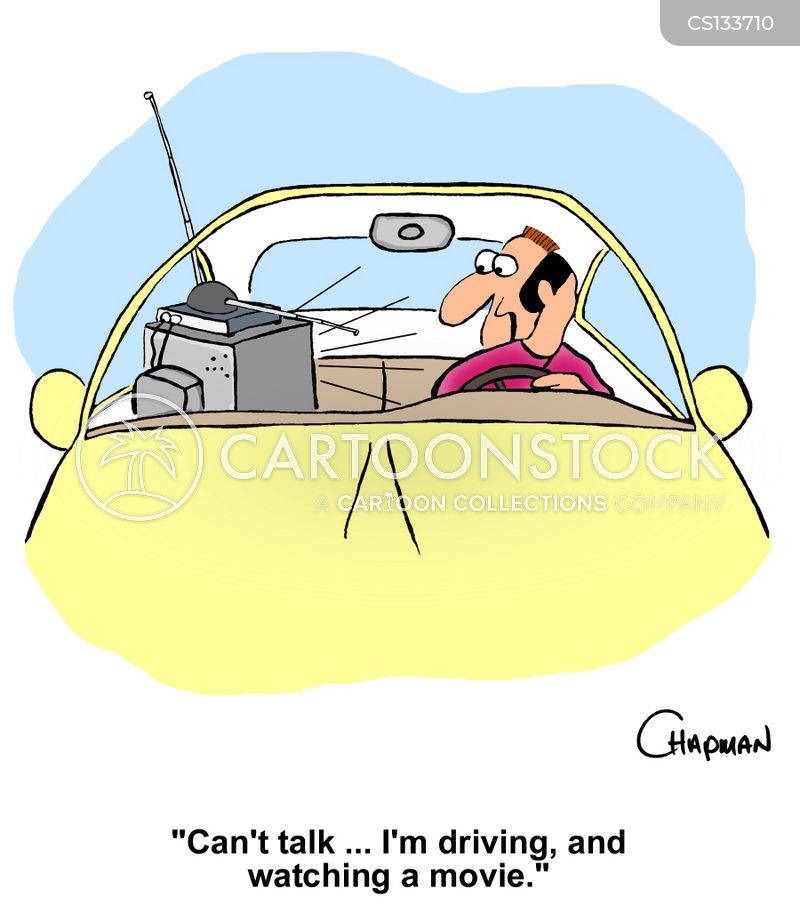 Distracted Driver Cartoons and Comics - funny pictures from CartoonStock