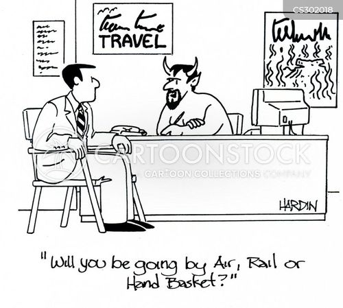 Handbasket Cartoons and Comics - funny pictures from CartoonStock