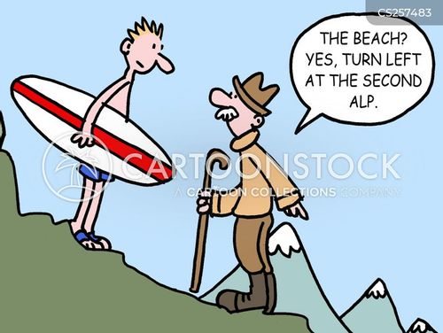 Alps Tourism Cartoons and Comics - funny pictures from CartoonStock
