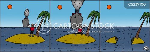 Cartoons und Karikaturen mit Inseln