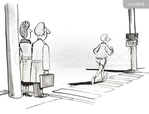 Pedestrian Zone Cartoons and Comics - funny pictures from CartoonStock