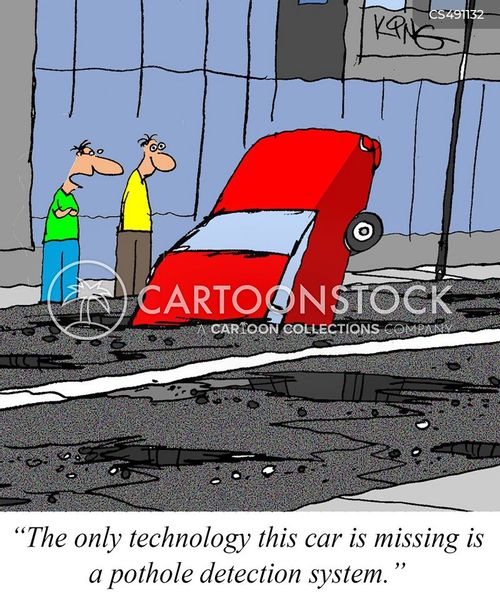 Pothole Detection Cartoons and Comics - funny pictures from CartoonStock