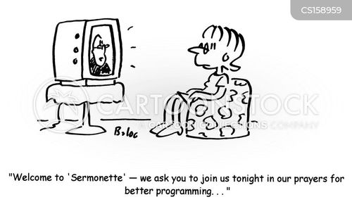 Televised Sermon Cartoons and Comics - funny pictures from CartoonStock
