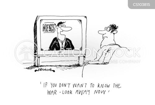 Watching The News Cartoons and Comics - funny pictures from CartoonStock
