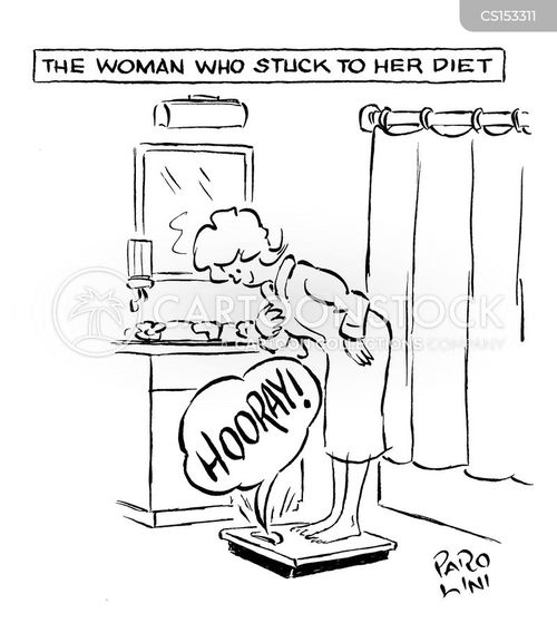 Weight Loss Success Cartoons Woman Happy Successful Weight Loss Stock