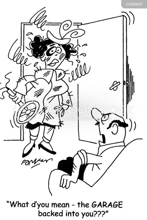 Garage Door Mishap Cartoons and Comics - funny pictures from CartoonStock