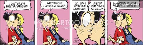First Kiss Cartoons and Comics - funny pictures from CartoonStock