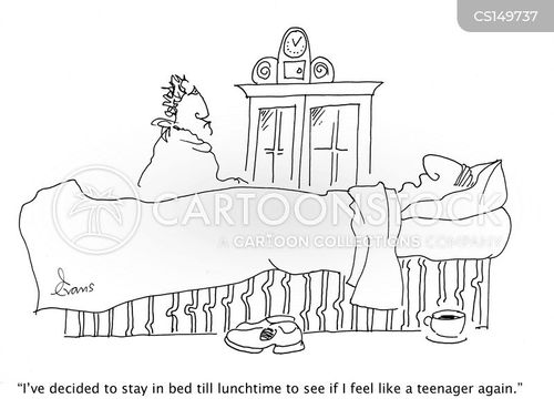 Staying In Bed Cartoons and Comics - funny pictures from CartoonStock