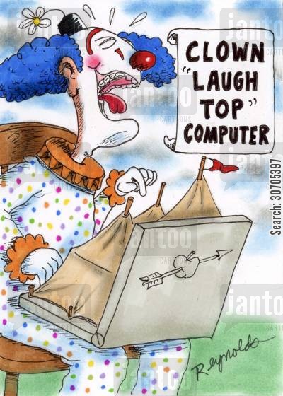 Clown 'Laugh Top' Computer. - Jantoo Cartoons
