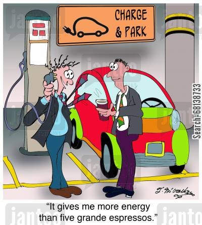 electric cars cartoons - Humor from Jantoo Cartoons