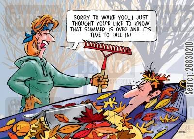 raking leaves cartoons - Humor from Jantoo Cartoons