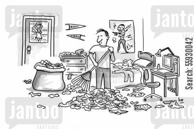 messy room cartoons - Humor from Jantoo Cartoons