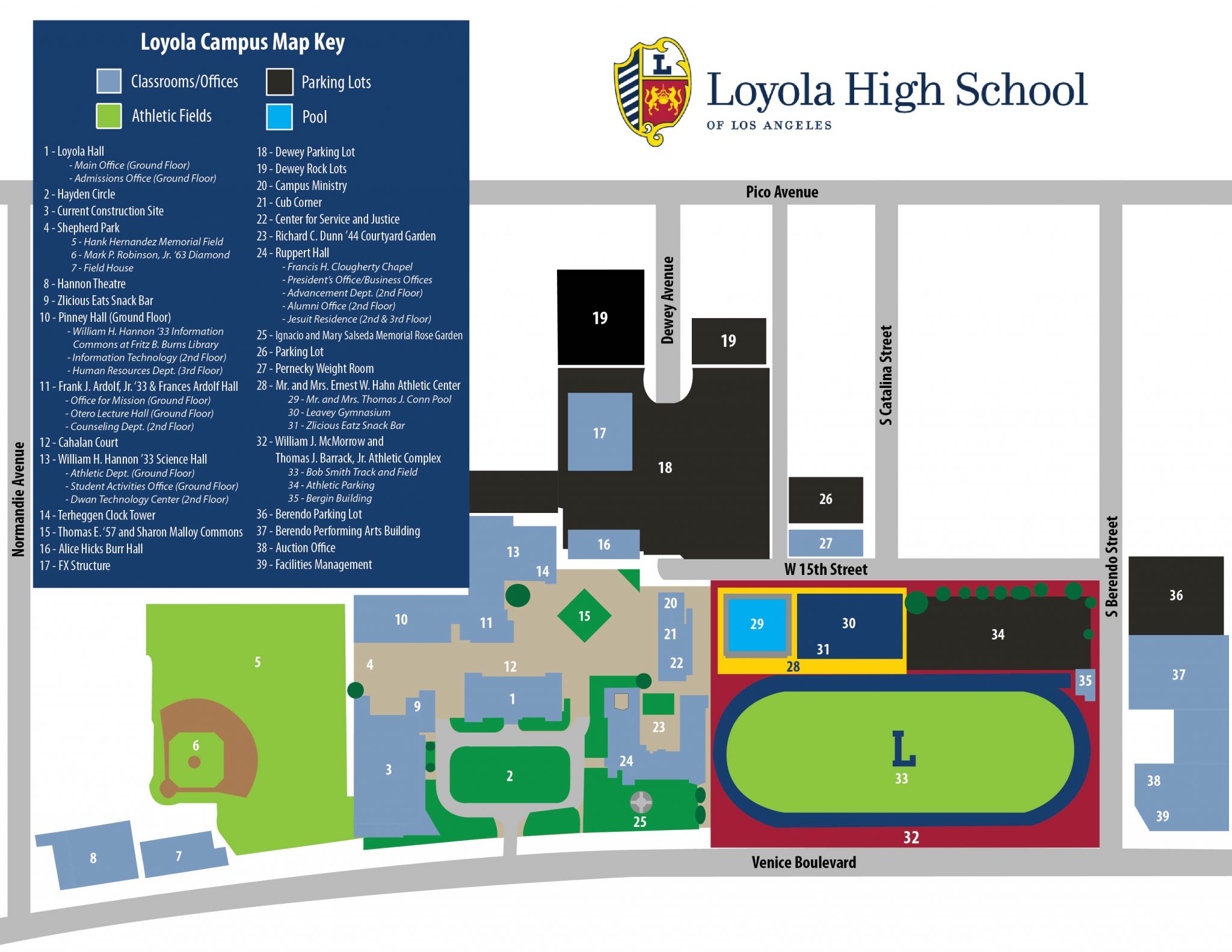 9 28 Updated Campus Map - Loyola High School of Los Angeles
