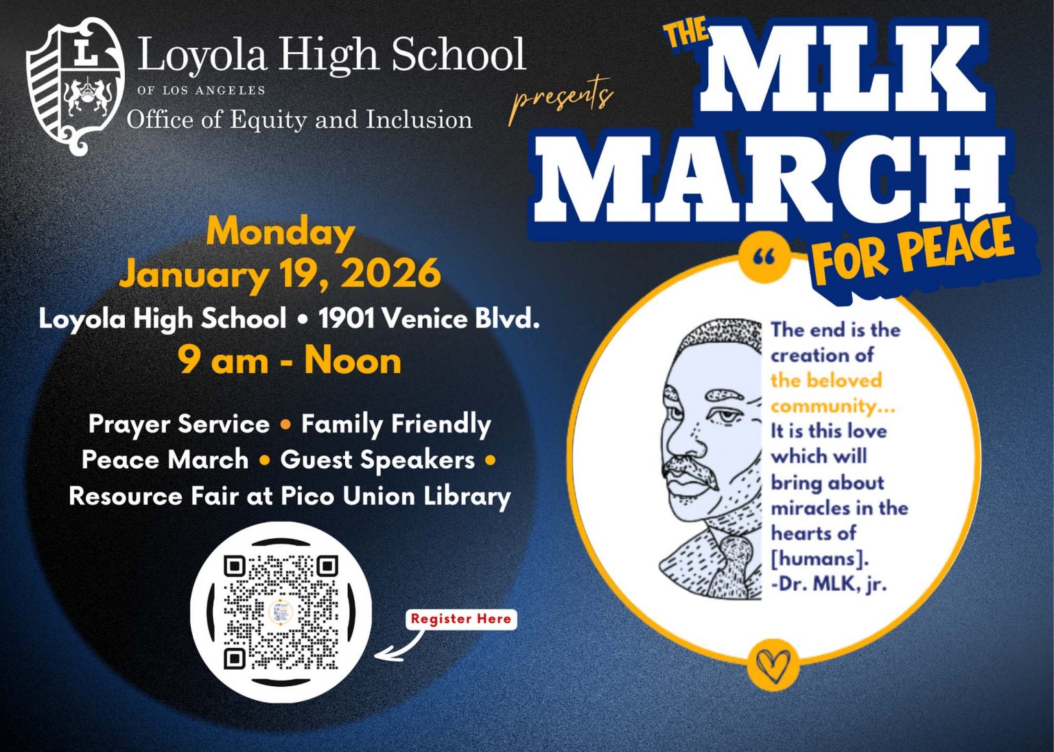 OEI Hosts MLK DAY Community March - Loyola High School of Los Angeles