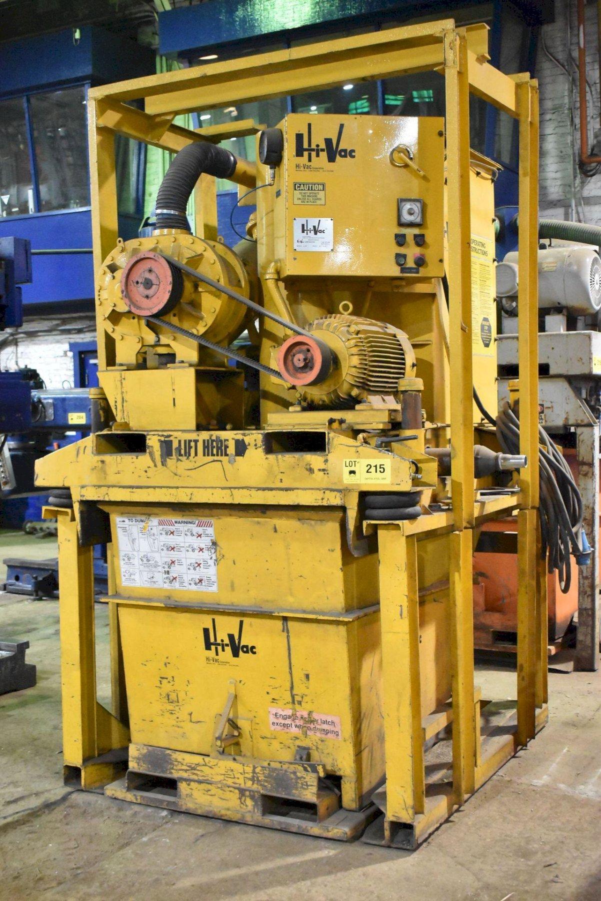 HI-VAC MODEL 150 30 HP INDUSTRIAL VACUUM LOADER W/ HOPPER: STOCK #19482