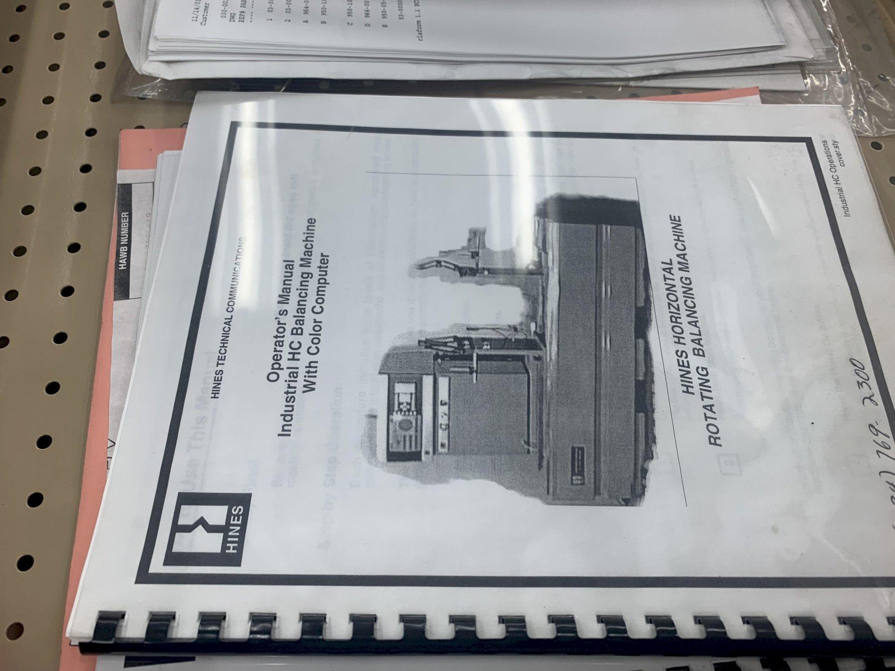 500 lb Hines Model HC-500 Dynamic Balancing Machine | Adams Machinery ...