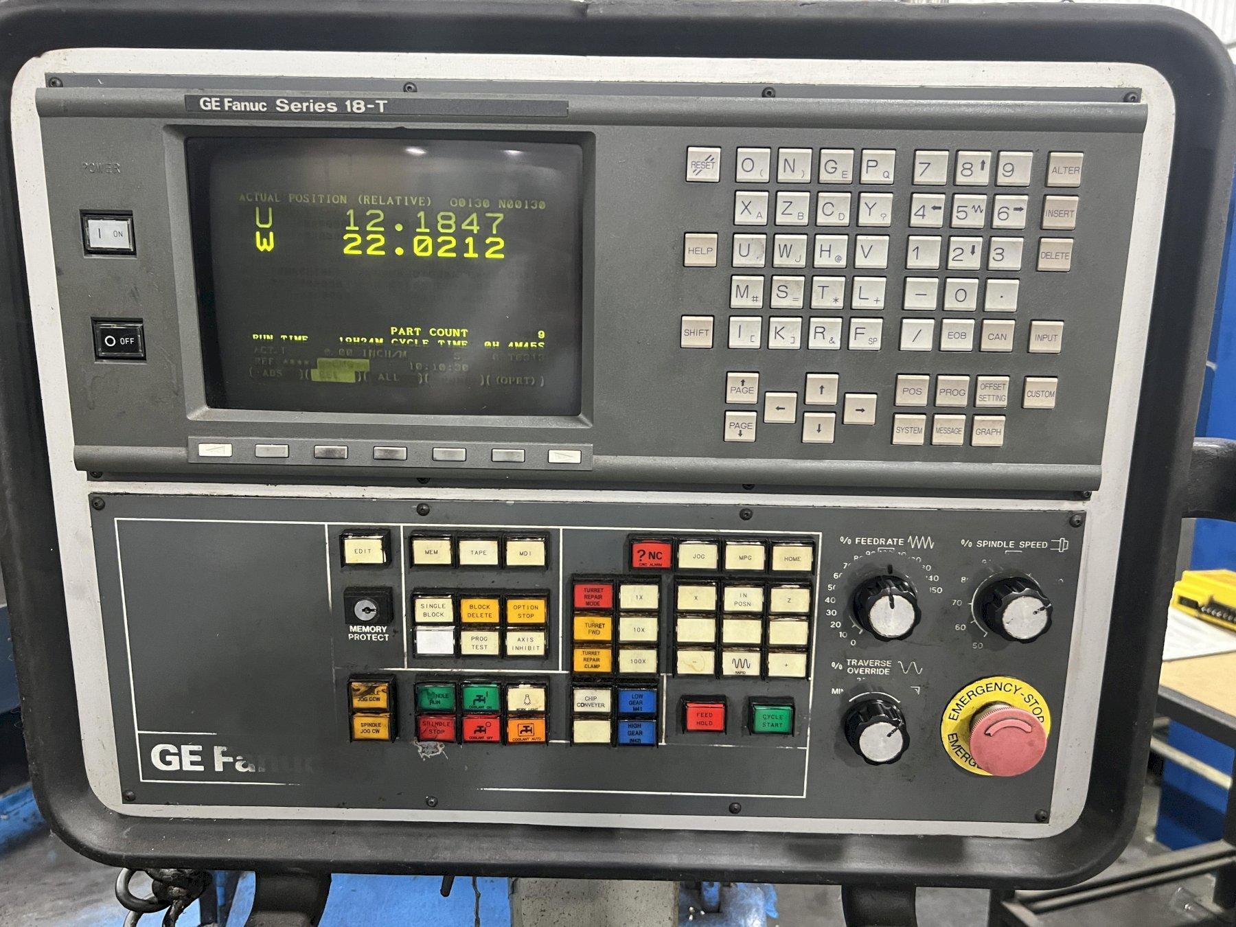 76″ BULLARD CNC VERTICAL BORING MILL WITH FANUC 18-T CONTROL AND FOUR ...