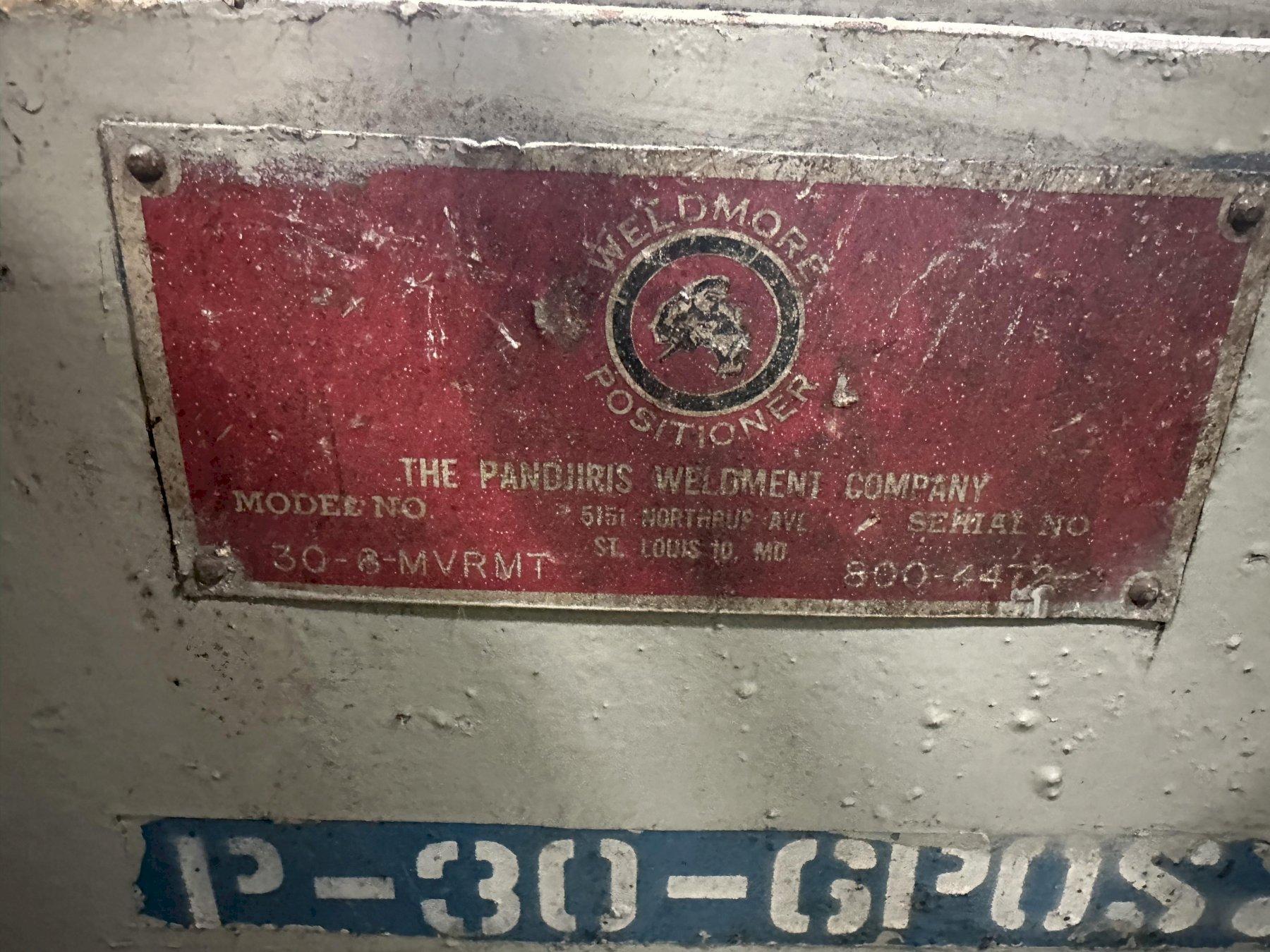 PANDJIRIS WELDING POSITIONER MODEL 237-A-52:STOCK 18010