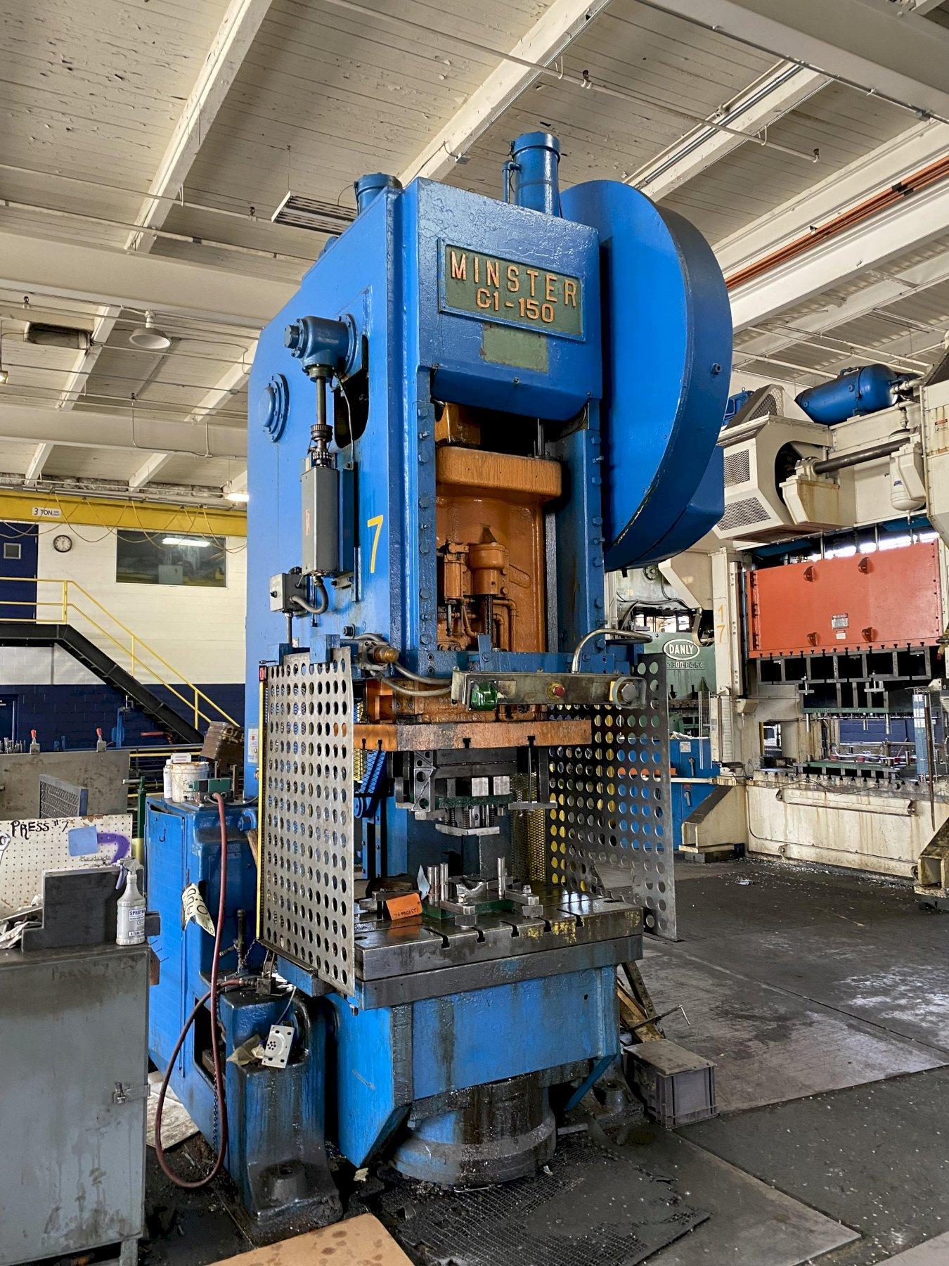 150 TON MINSTER G1-150 OBI PUNCH PRESS ..STOCK #0630622 | G-2000 Inc.