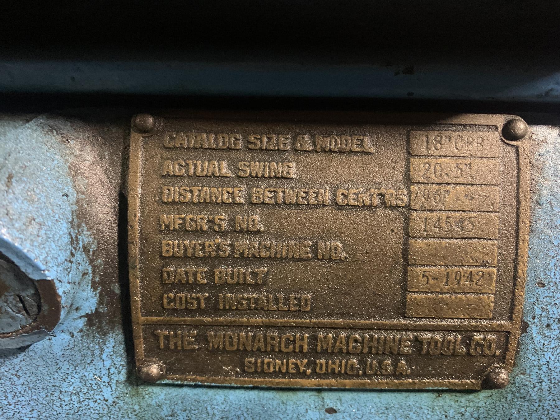 Used, Monarch Model 18″ CBB Engine Lathe | Harris Machine Tools