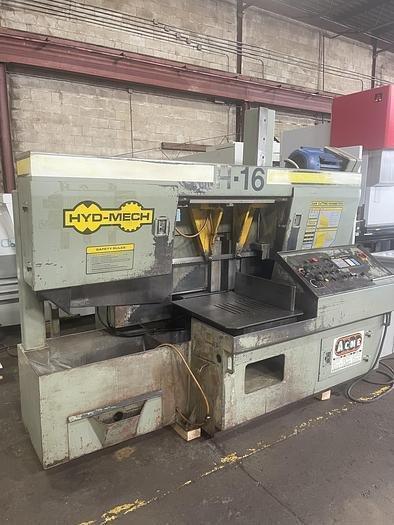 16″ x 16″ Hyd-Mech #H16A, automatic band saw, PLC-100 programmable ...