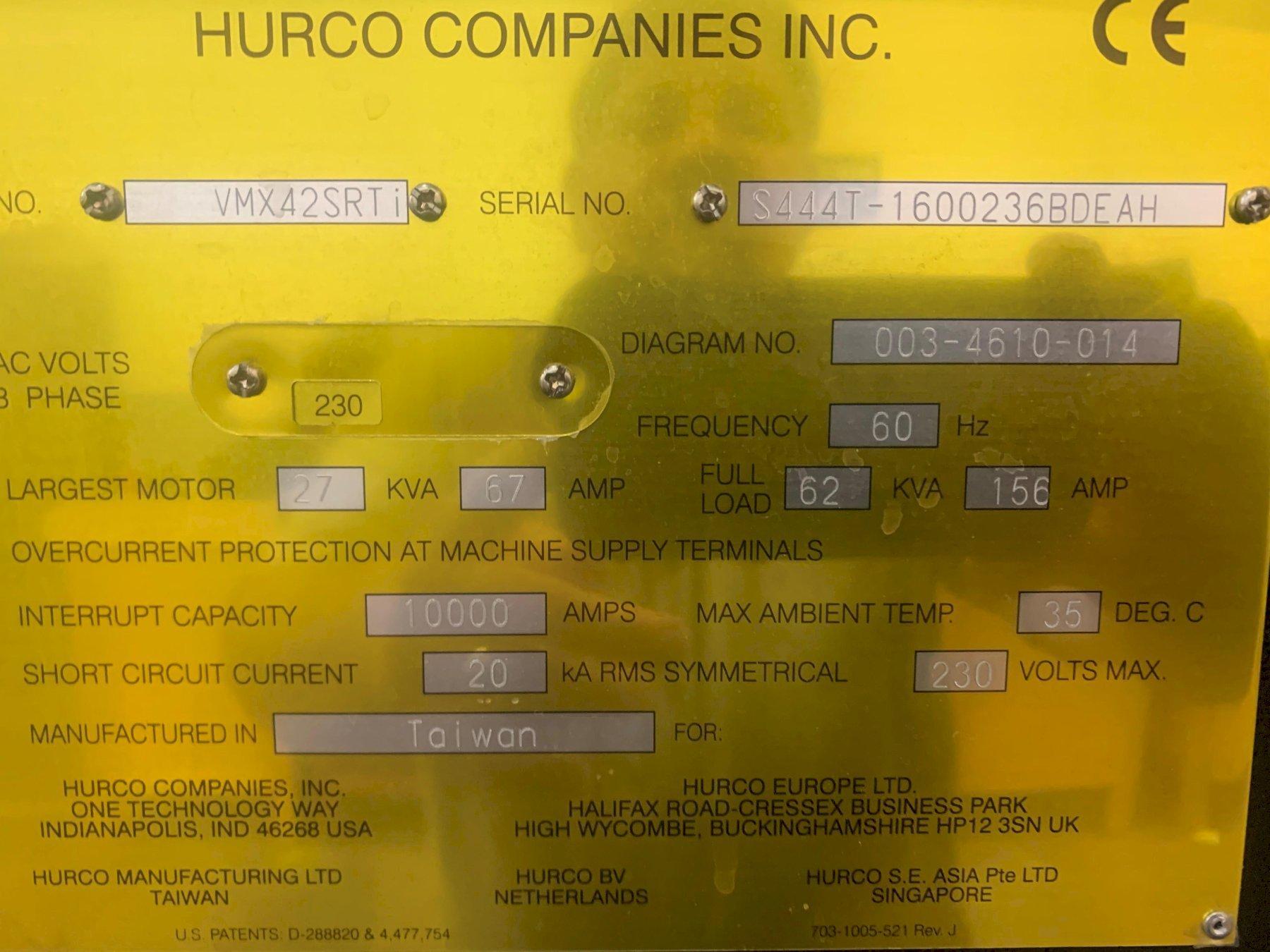 2016 Hurco VMX42SRTi 5-Axis Vertical Machining Center | AMC