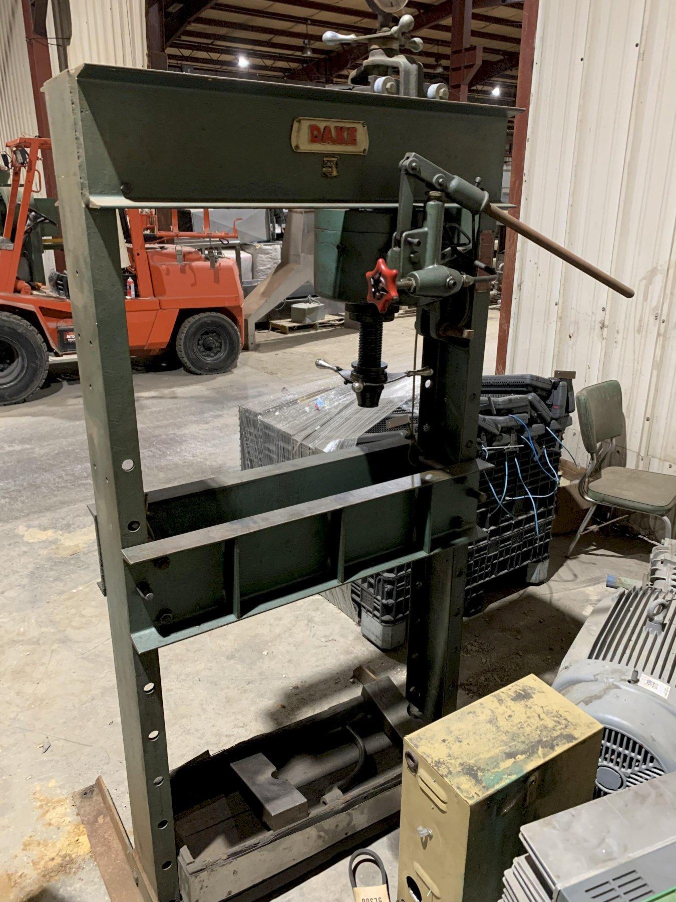 PREOWNED DAKE 50 TON MANUAL HYDRAULIC H-FRAME PRESS, MODEL # 50H ...