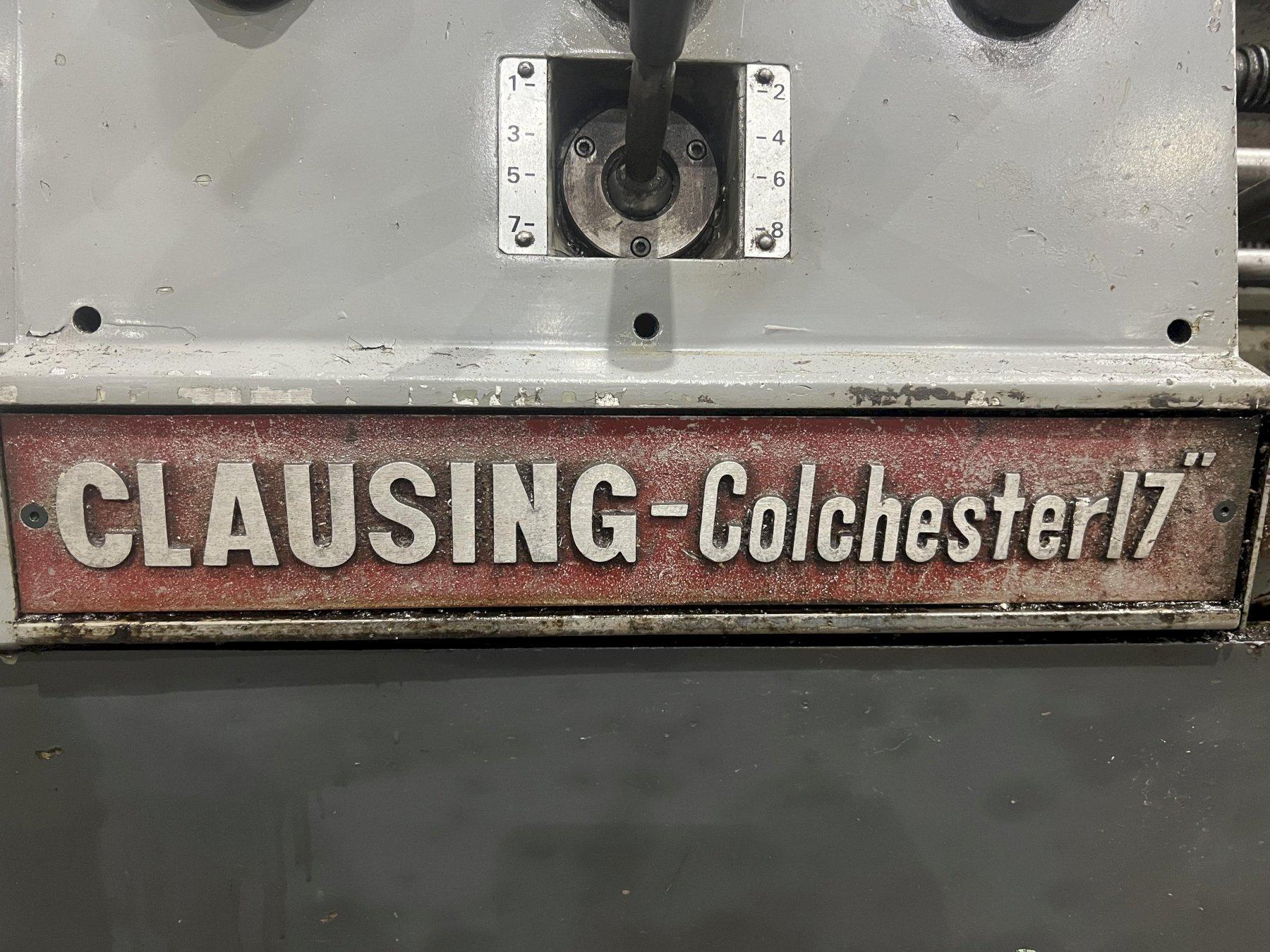 17″ X 80″ CLAUSING COLCHESTER MODEL #17 ENGINE LATHE, 3″ HOLE: STOCK #19820