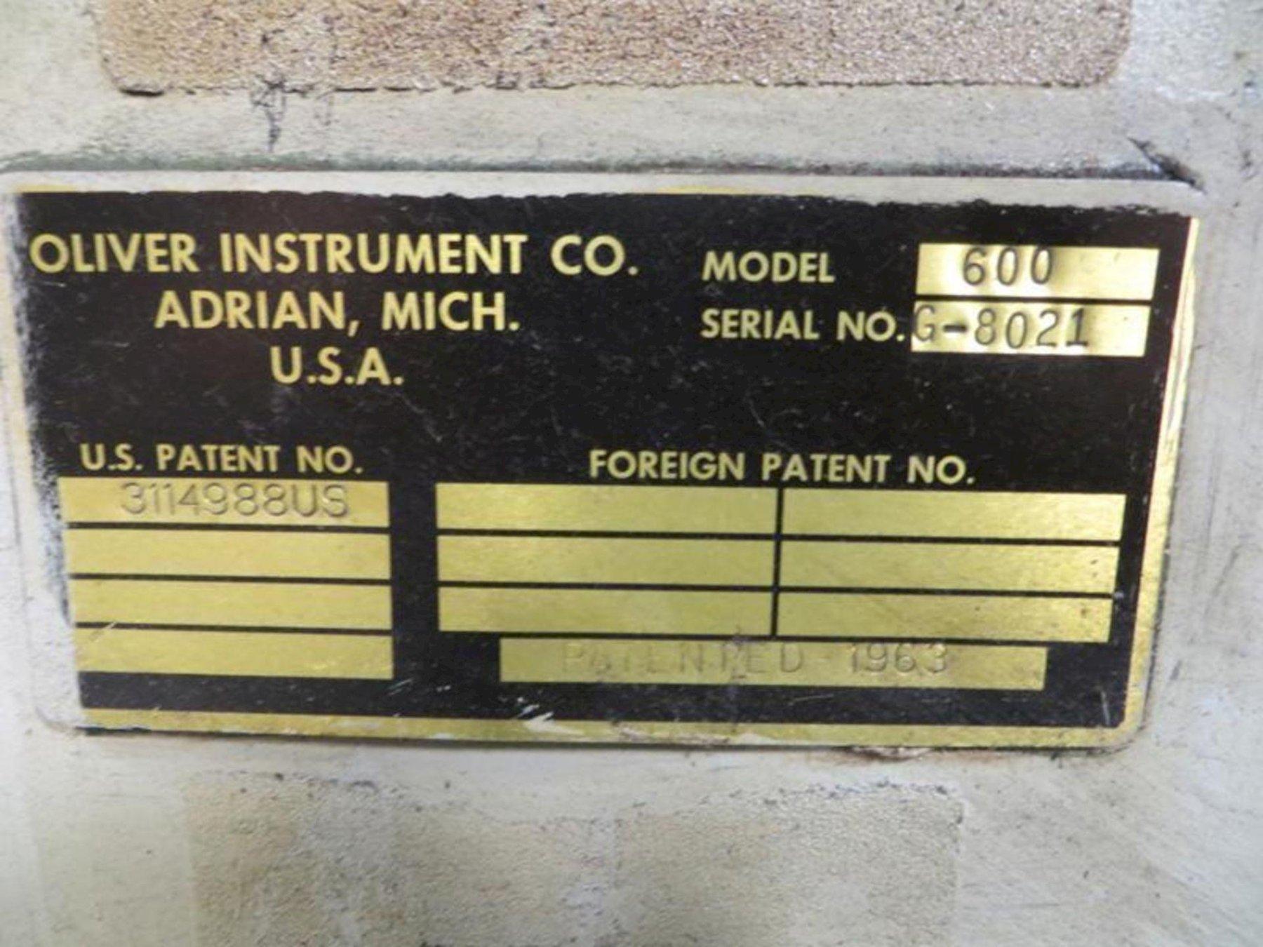 OLIVER INSTRUMENTS MODEL #600 TOOL GRINDER: STOCK #22073