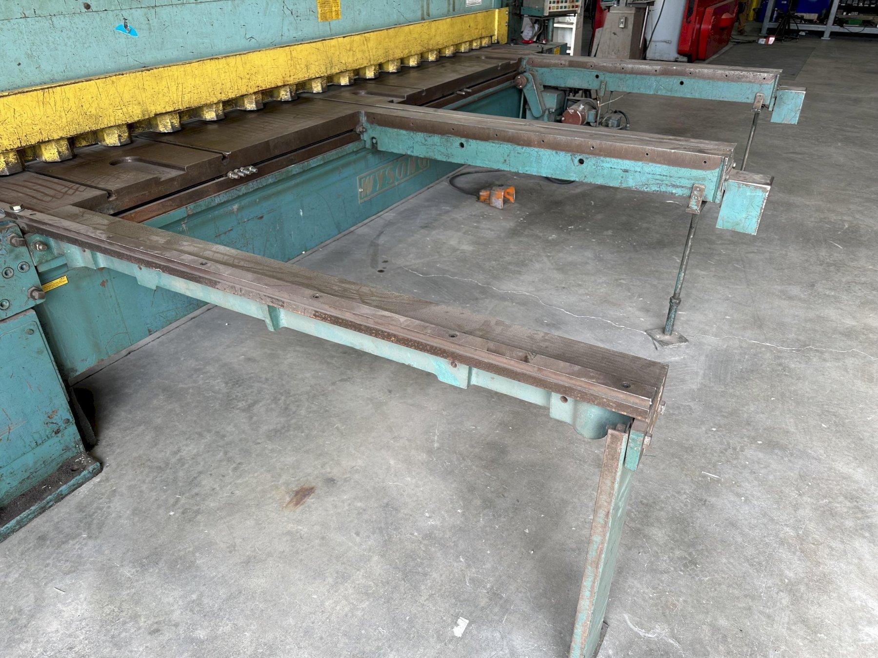 12′ X 1/4″ WYSONG 1225 MECHANICAL SHEAR W/ AUTO GAUGING SYSTEM. STOCK ...