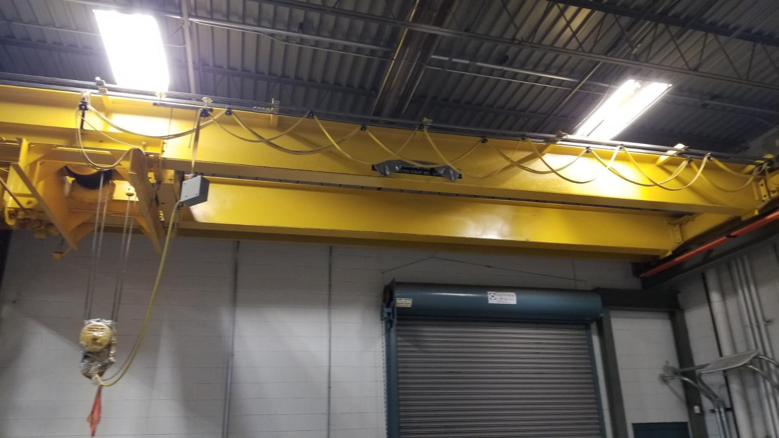 5 TON X 28′ WIDE YALE OVERHEAD CRANE & 50′ LONG FREE-STANDING RUNWAY ...