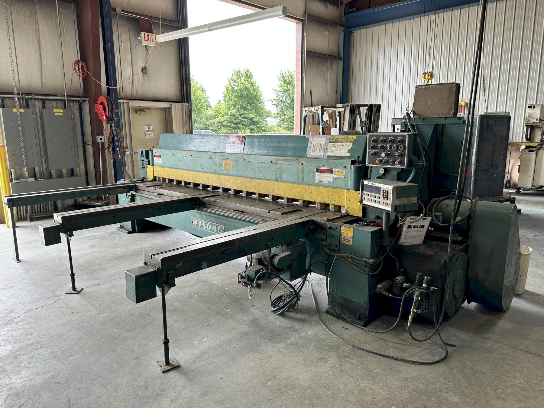 12′ X 1/4″ WYSONG 1225 MECHANICAL SHEAR W/ AUTO GAUGING SYSTEM. STOCK ...
