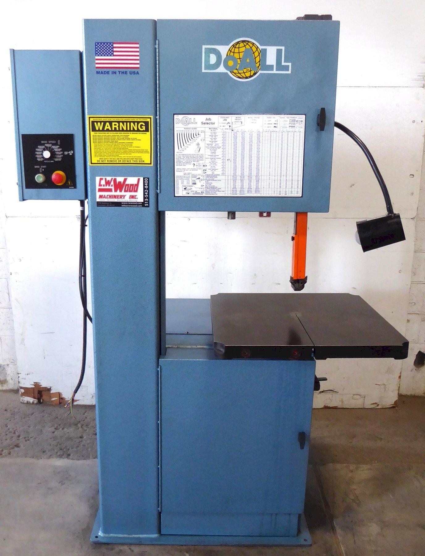 20″ Doall Vertical Band Saw 2013-V3, 13″ Under Guide, 30-5500 FPM, 26 ...