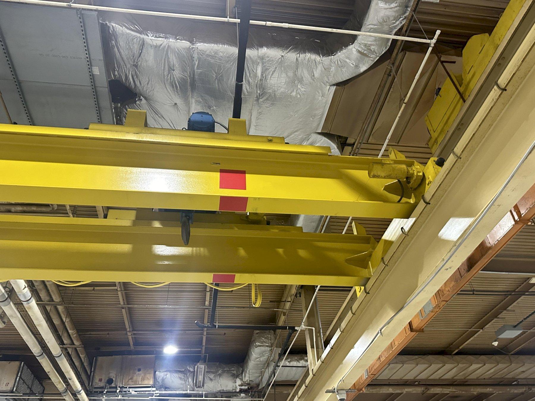 15 TON X 50′ PROSERV DOUBLE GIRDER OVERHEAD BRIDGE CRANE W/ SHAW-BOX ...