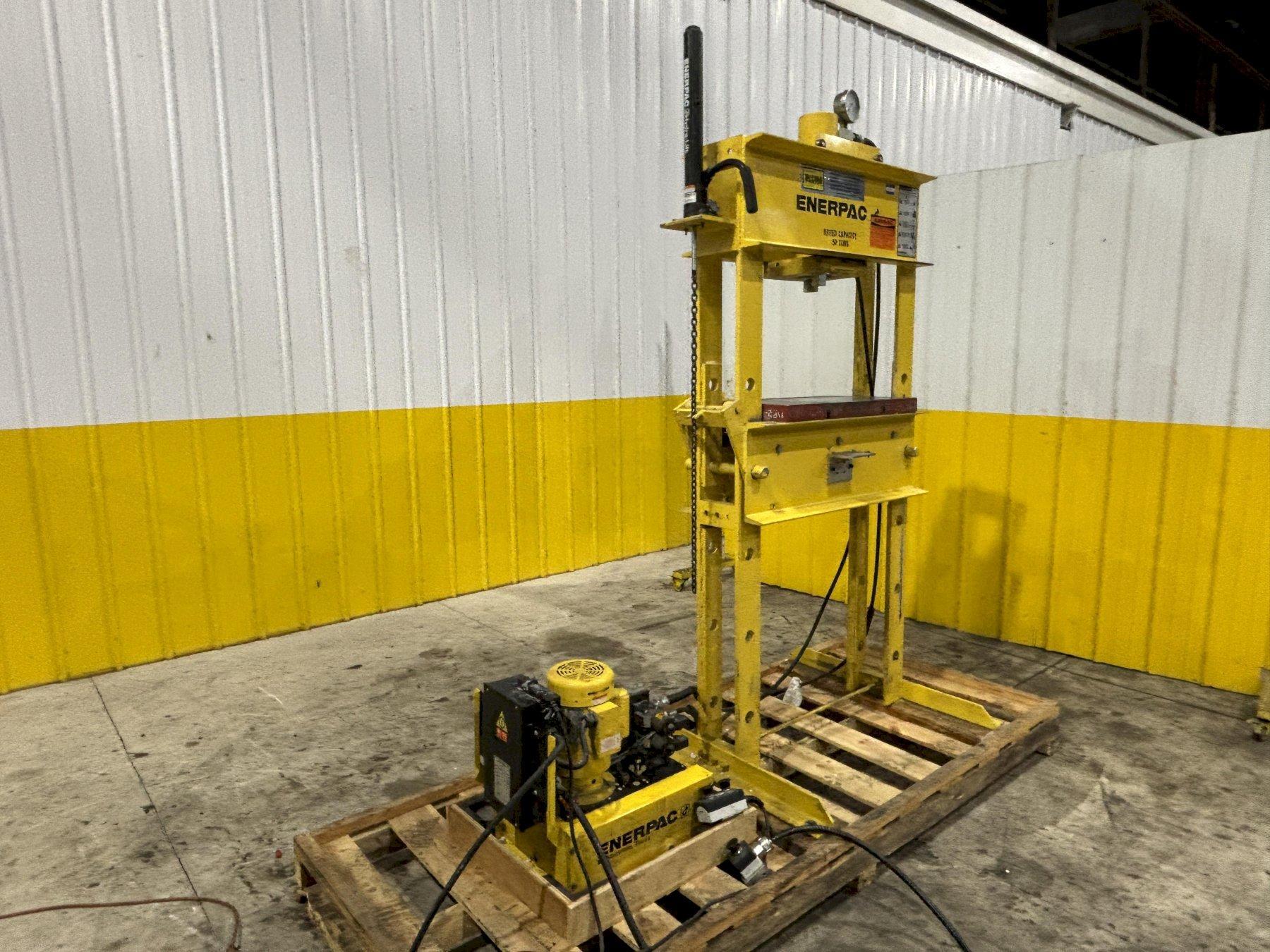 50 TON ENERPAC H-FRAME HYDRAULIC PRESS: STOCK #22033