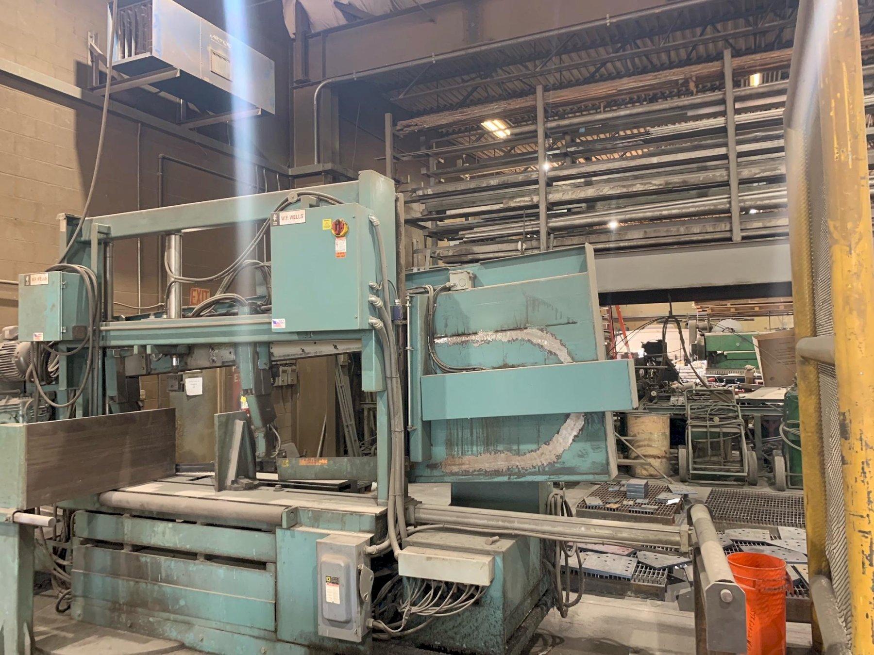 22″ X 48″ W.F. WELLS M-36-3 SEMI-AUTOMATIC MITERING HORIZONTAL BAND SAW ...