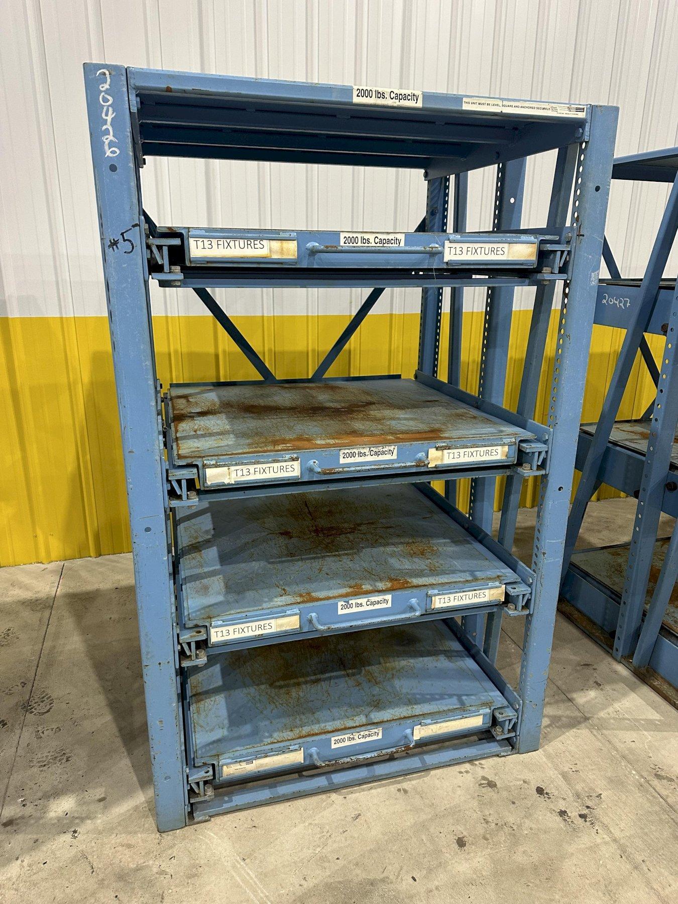 4 DRAWER ADJUSTABLE DIE STORAGE RACK, 2000 LBS CAPACITY PER PULLOUT ...