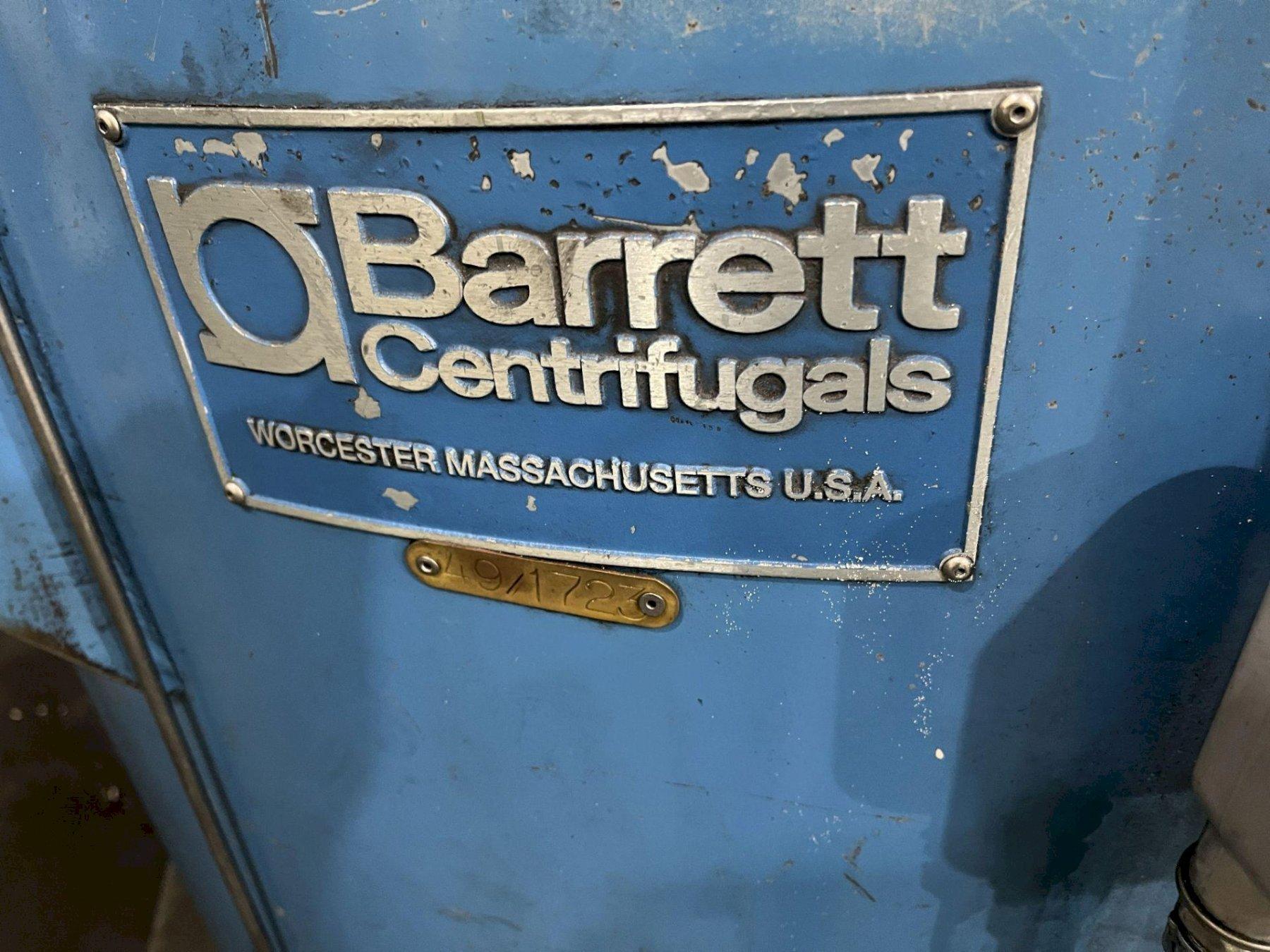 425 LB BARRETT MODEL #1100 EXTRACTOR CENTRIFUGE CHIP SPINNER WRINGER ...