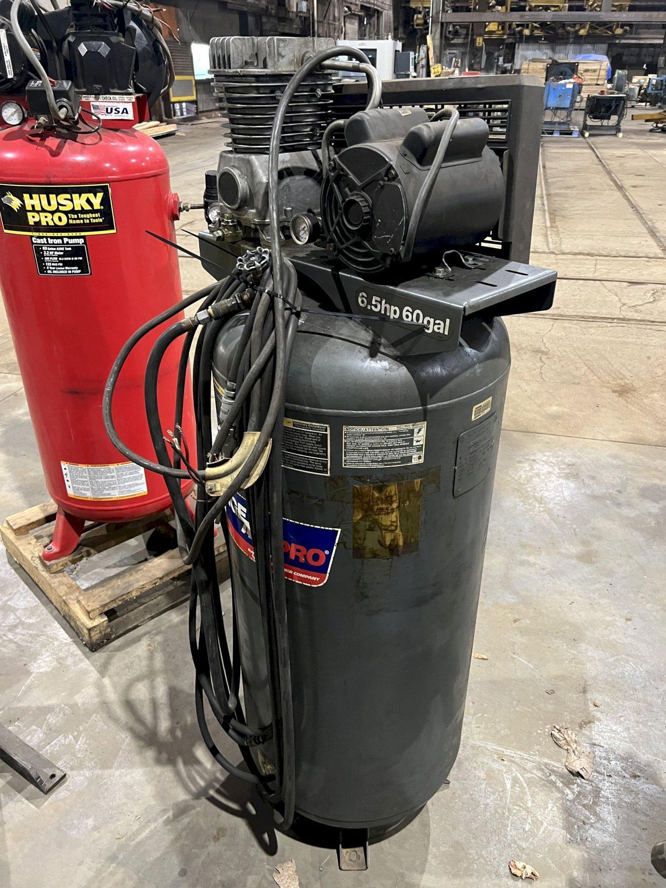 6.5 HP VERTICAL AIR COMPRESSOR, 60 GALLON: STOCK 18536