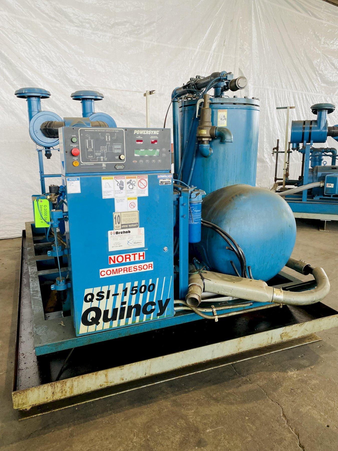 300 HP Quincy Rotary Screw Air Compressor QSI 1500 | G-2000 Inc.