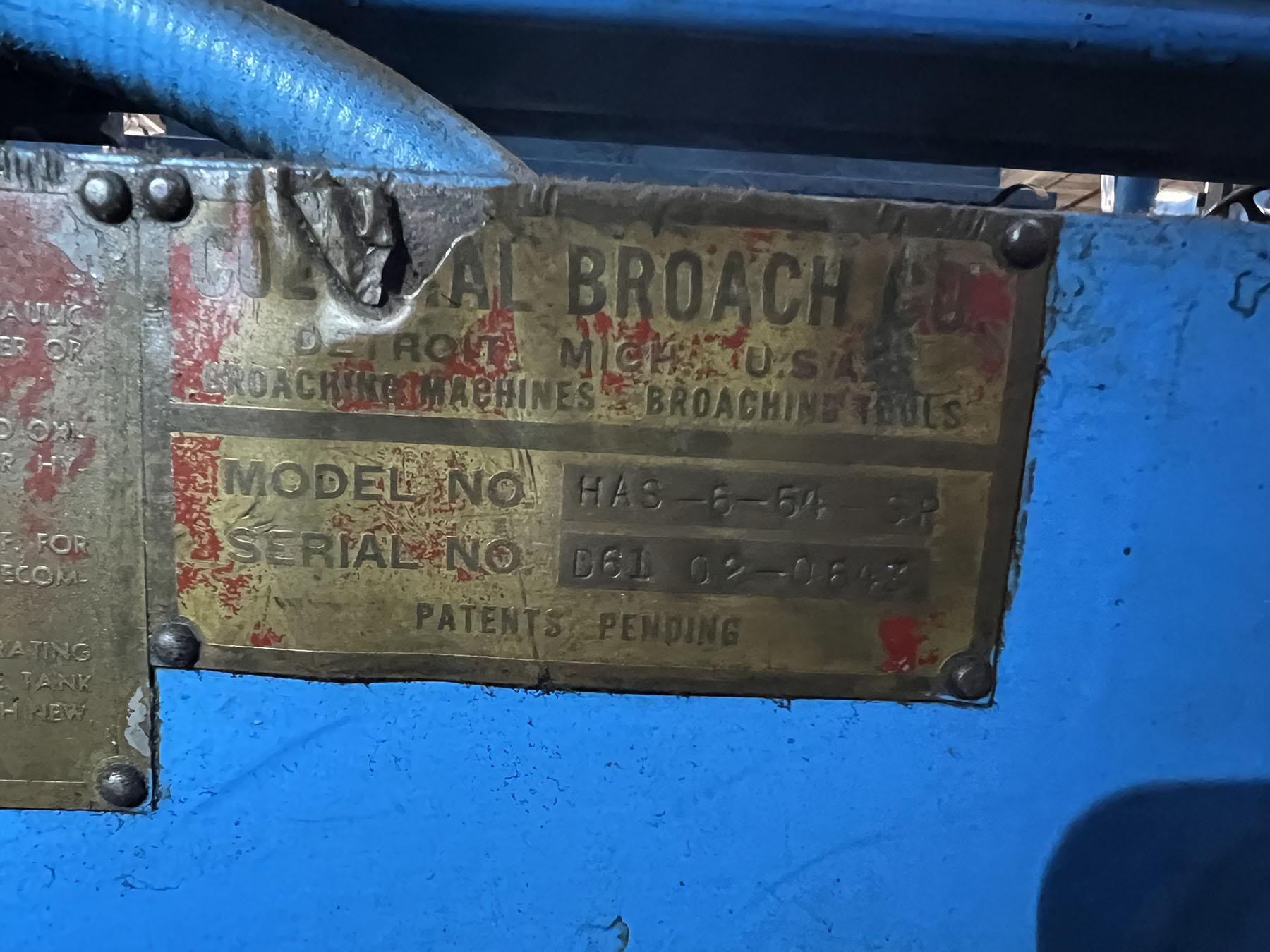 Used, Colonial Model HAS-6-54-SP Horizontal Broach | Harris Machine Tools