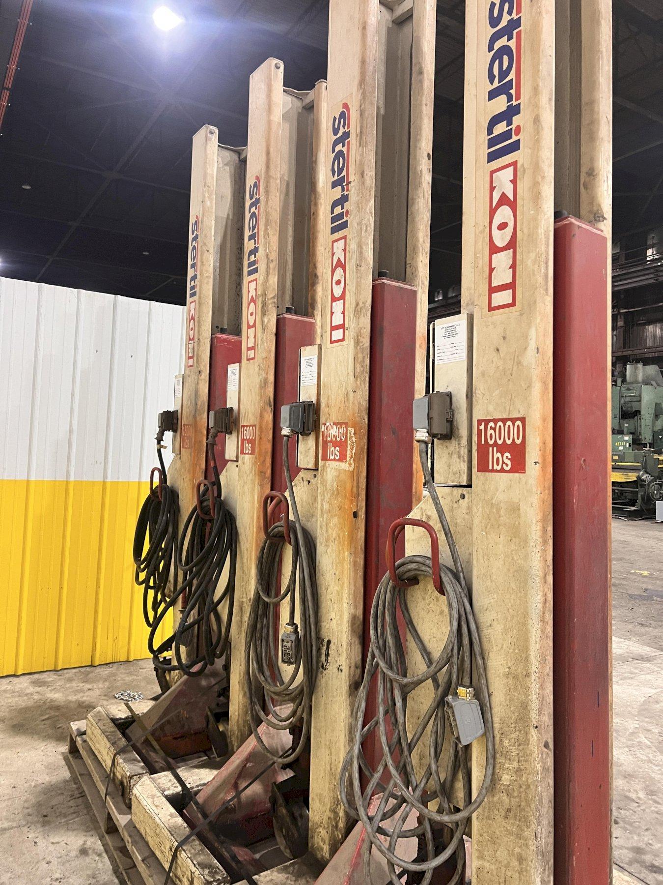 (4) 16,000 LBS STERTIL-KONI MODEL ST-1072 HEAVY DUTY MOBILE COLUMN LIFT ...