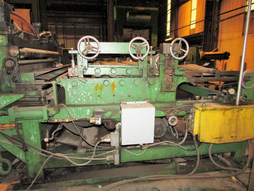 72″ X 18 GAUGE WELTY WAY SLEAR AUTOMATIC BLANKING MACHINE WITH UNCOILER ...