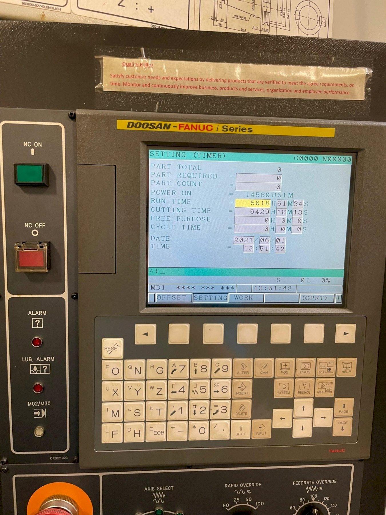Doosan VC 510 VMC 2012 with: Pallet Changer, Fanuc i Series CNC Control ...