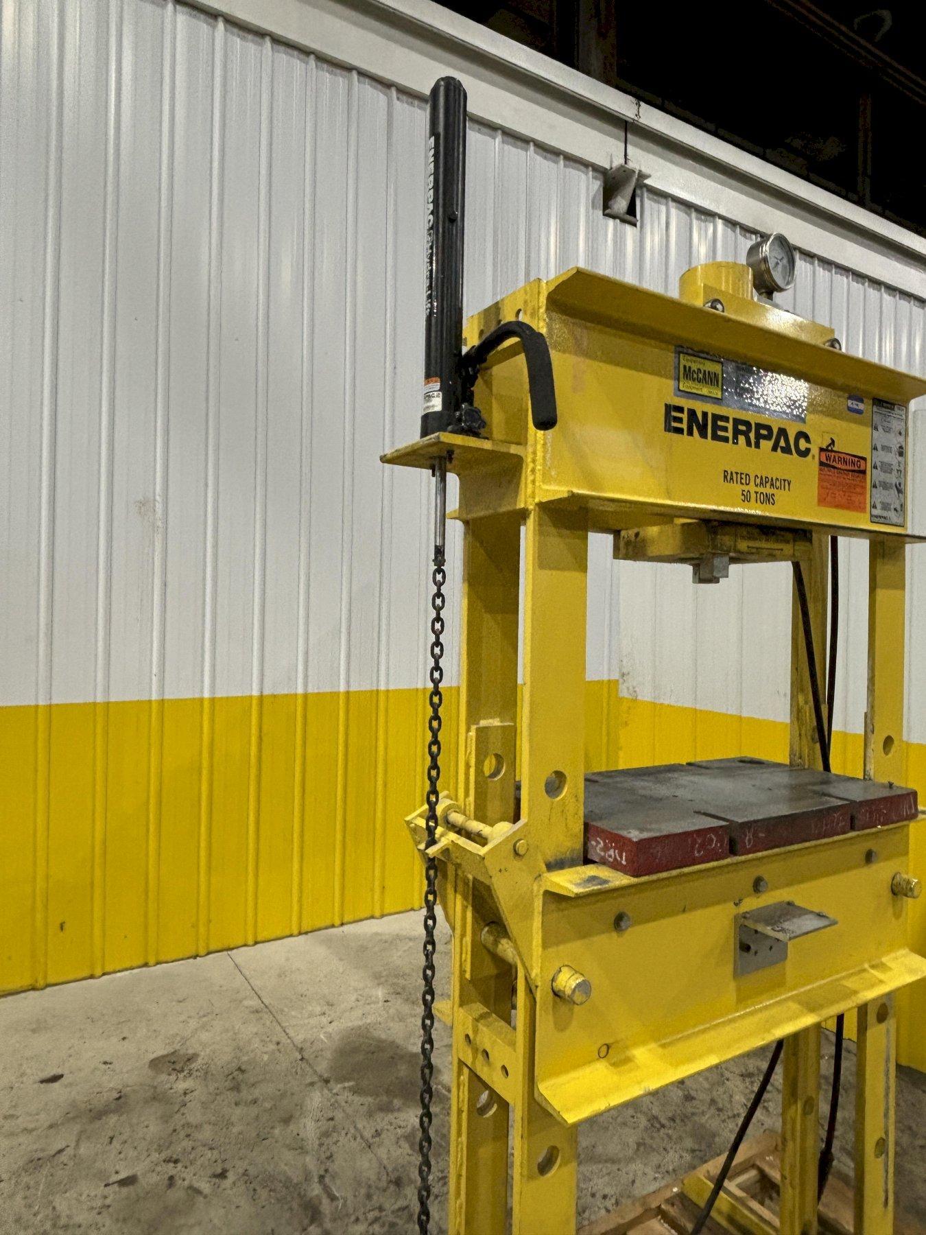 50 TON ENERPAC H-FRAME HYDRAULIC PRESS: STOCK #22033