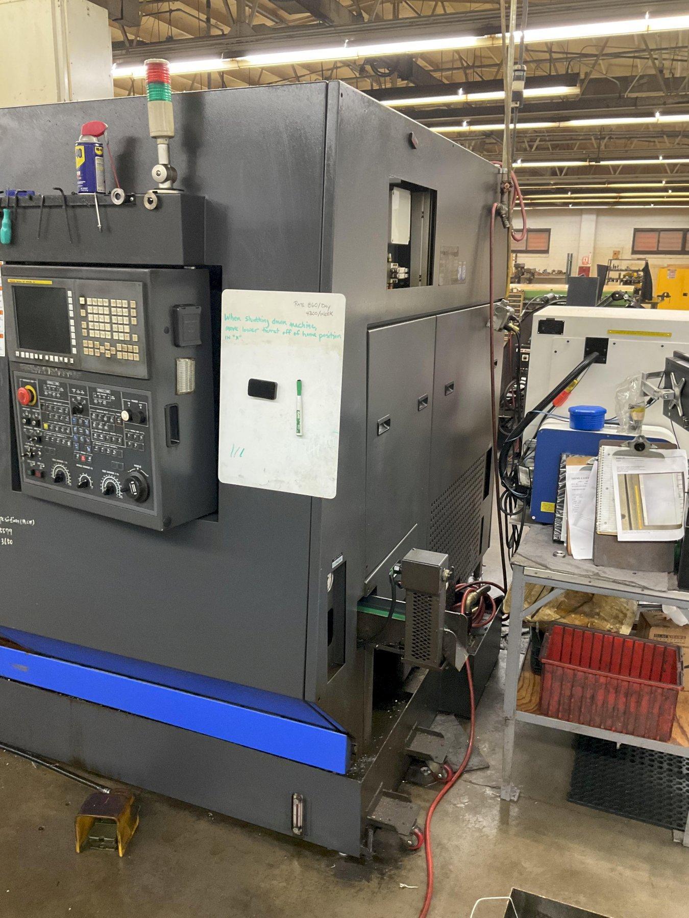 (2013) HWACHEON T2-2T-YSMC MULTI-AXIS CNC LATHE W/ FMB TURBO 5-55 BARFEEDER. STOCK # 0313023 | G ...