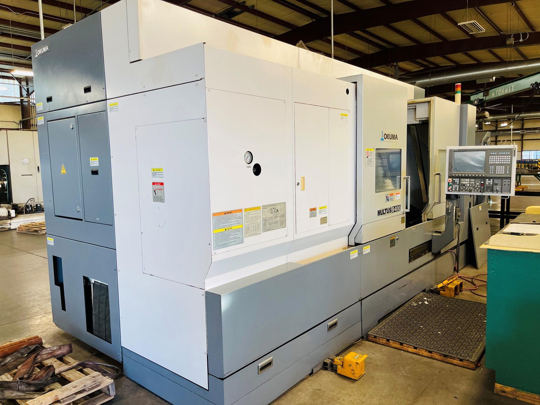 Okuma Multus B400 5 axis CNC lathe, 12″ chuck, 60″ centers, OSP-P200L ...