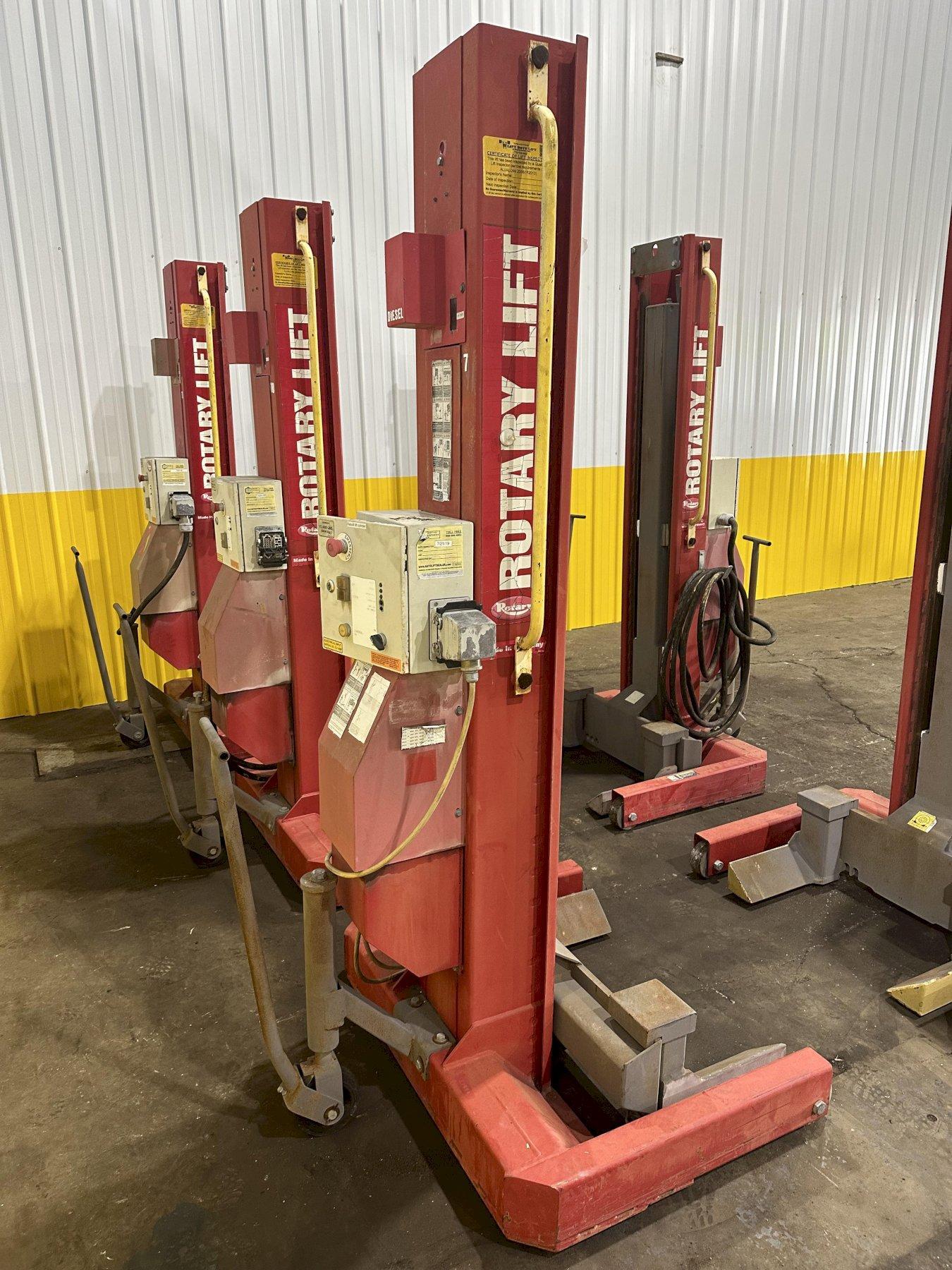 (6) 15,000 LBS ROTARY MODEL H415-100 HEAVY DUTY MOBILE COLUMN LIFT ...