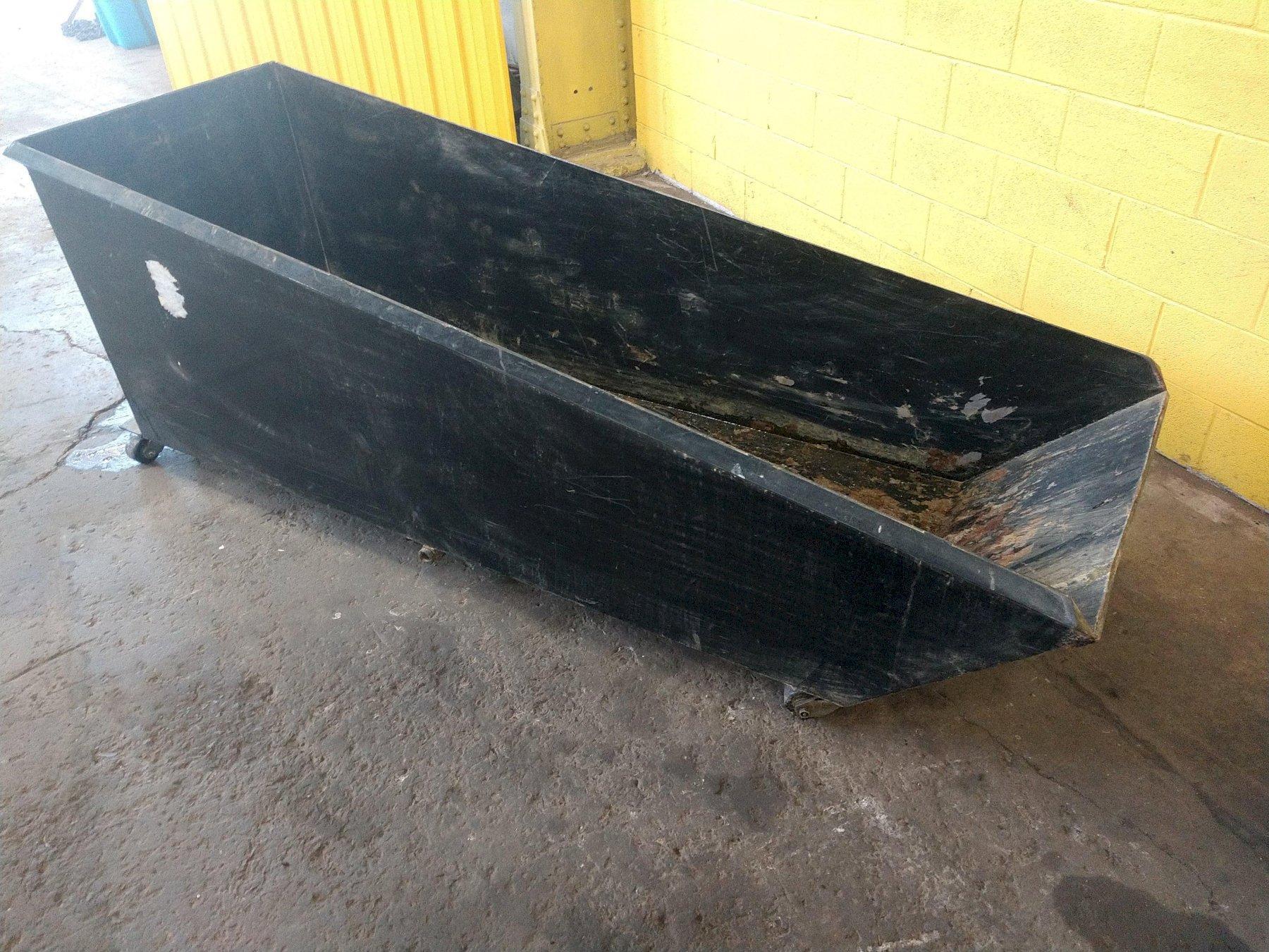 LOW PROFILE ROLLING TRASH STEEL DUMP HOPPER: STOCK #13282