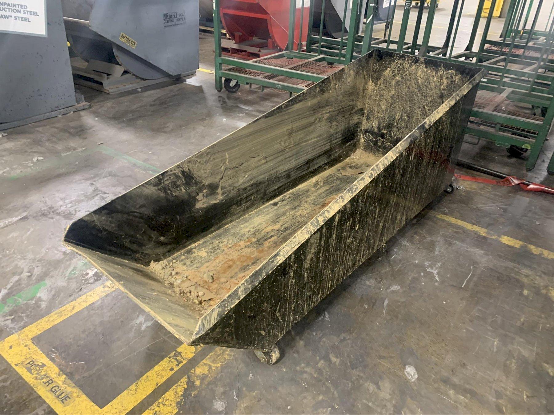 LOW PROFILE ROLLING TRASH STEEL DUMP HOPPER: STOCK #13282